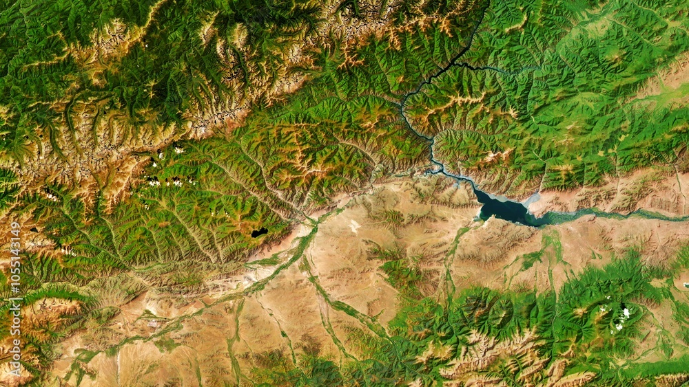 Stock-Illustration „4K Yenisei River Map of Russia, High Resolution ...