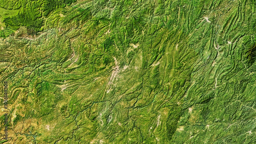 4K Zunyi of China Map, High Resolution Satellite View With No Border, Widescreen 4K Resolution ...