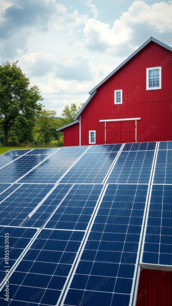 Modern solar panels on traditional red farm barn solar panel Ultra ...