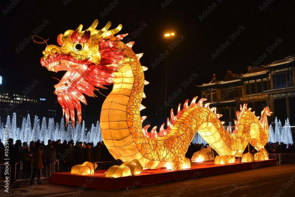 Majestic large dragon statue with intricate scales and fierce ...