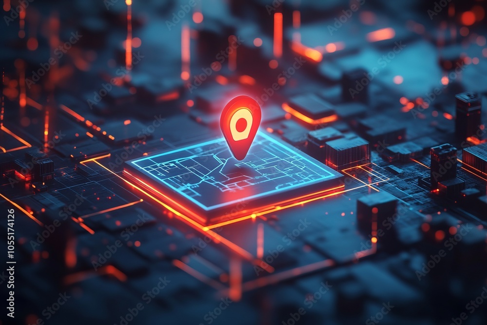 A digital map displaying a location with one pin, illustrating the ...
