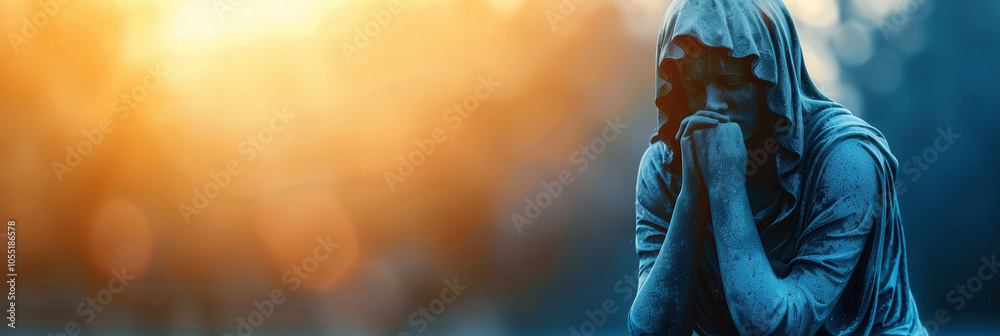 Sad woman statue, evoking deep emotions of grief and sorrow, ideal for ...