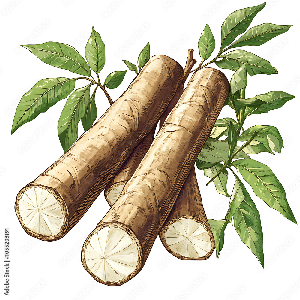 Realistic Cassava Illustration - Transparent PNG, High-Quality Vector ...
