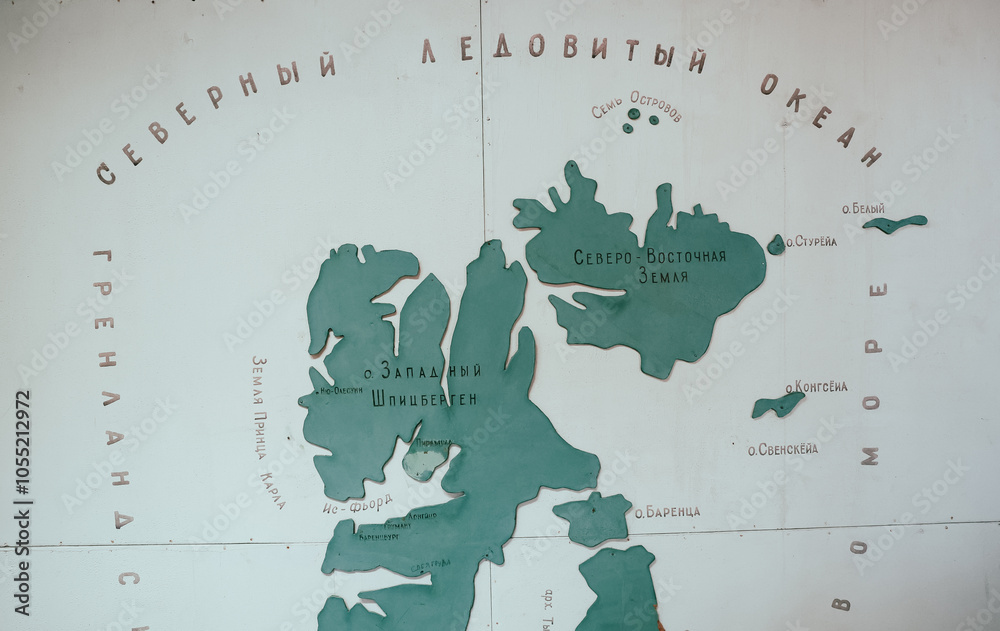 Pyramiden, Svalbard and Jan Mayen Islands - September 20, 2024: Map of ...