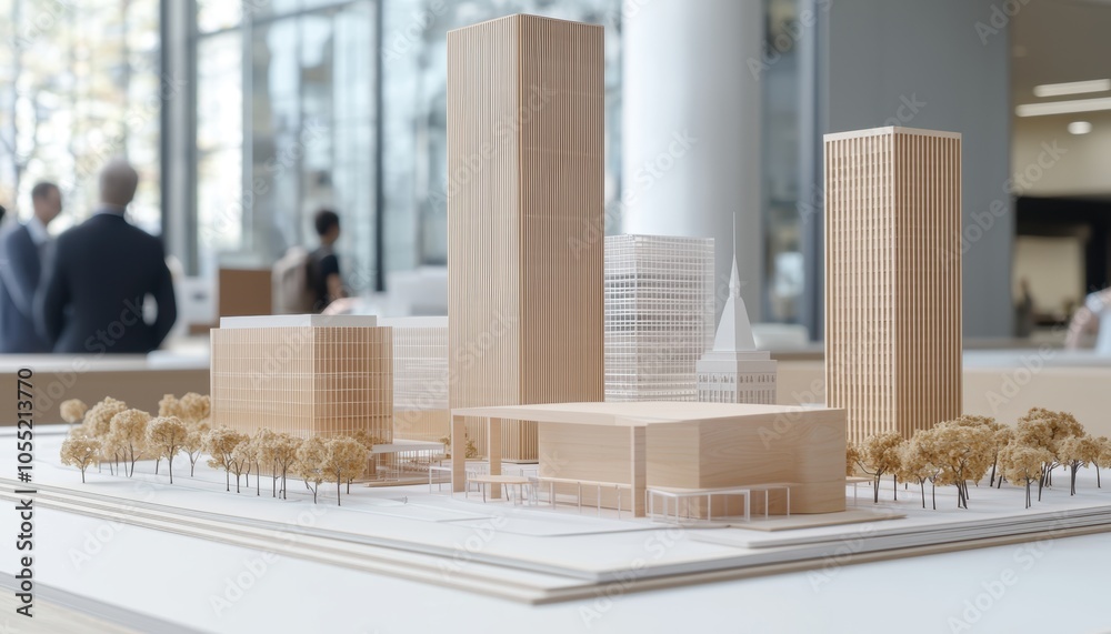 Stock-Illustration „Architects model collage with overlapping textures ...