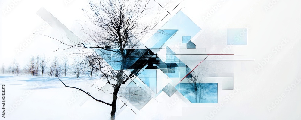 3D architectural sketch with intersecting lines, visualizing the ...