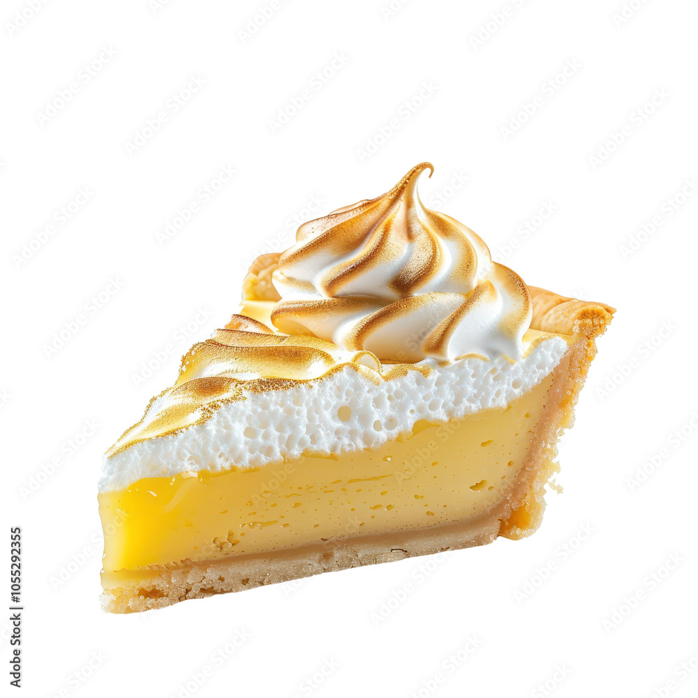 Delicious Lemon Meringue Pie Slice isolated, transparent background ...
