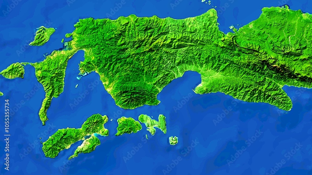 4K Ambon of Maluku Indonesia Map, High Resolution Satellite View With ...