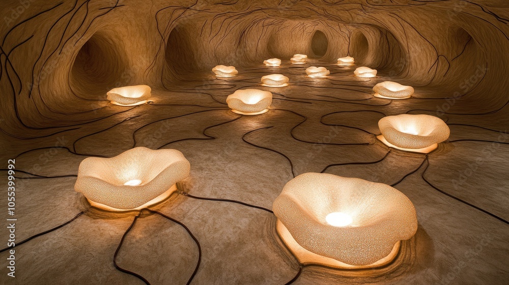 Circuit board with glowing 2025 chip, intricate lines and patterns ...