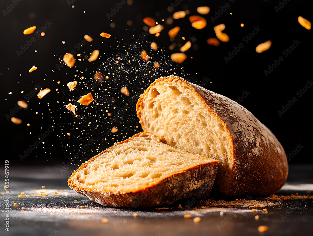 Sourdough ciabatta loaf, rustic texture with airy, open crumb ...