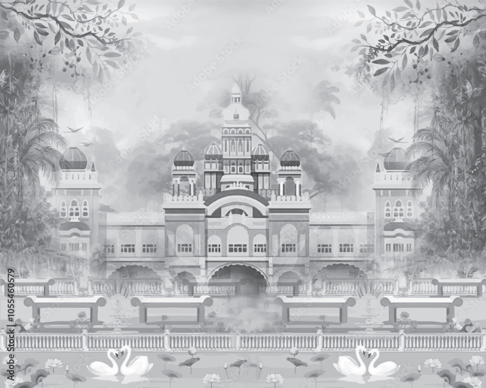 Stock-Vektorgrafik „Adobe IllustIndian wedding invitation. Vector ...