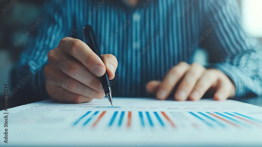 Person studying a cost comparison chart, emphasizing assessment of ...