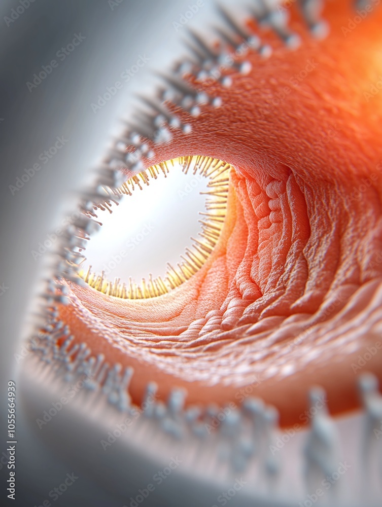 Detailed Hologram Showing Digestive System Layers: A layered 3D ...