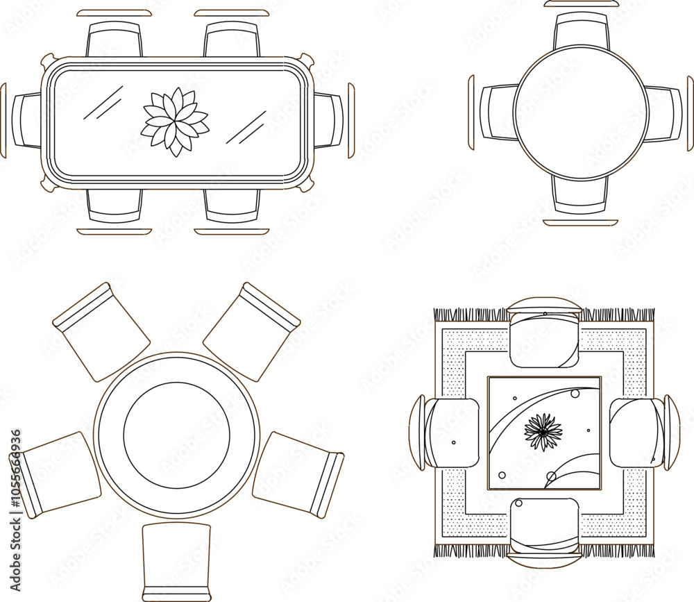 Vector sketch illustration silhouette design drawing of interior ...