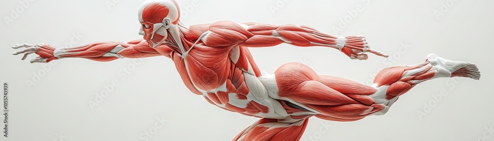 Anatomical breakdown of the muscular system, fullbody, labeled muscles ...