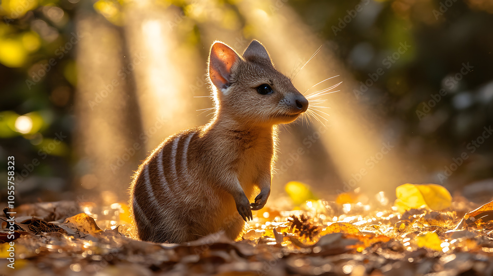 An Energetic Numbat Diligently Foraging for Termites under the Magical ...