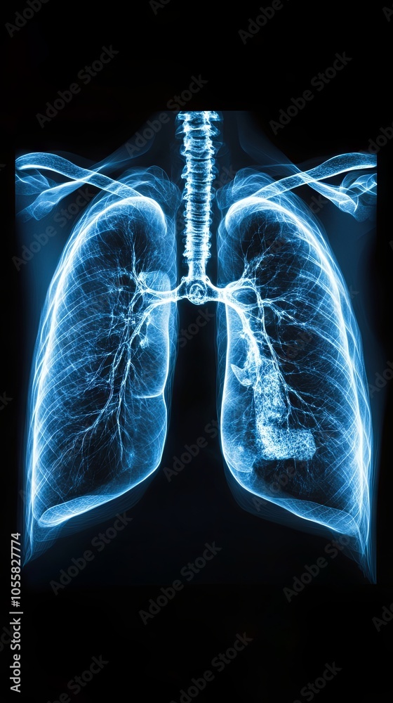 Chest X-ray Image: Human Lungs and Thorax Anatomy Stock Illustration ...