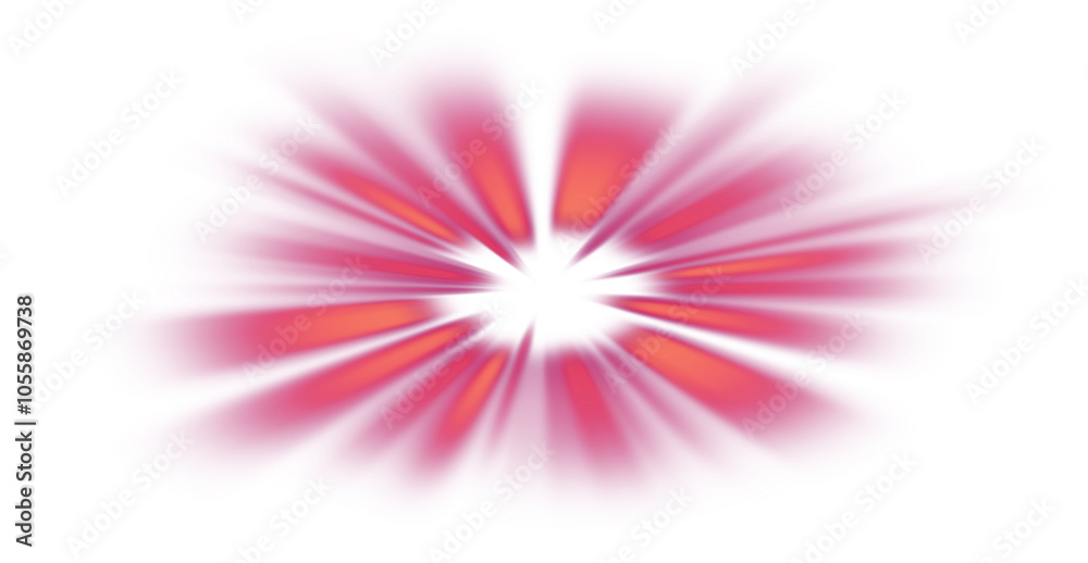 Red beams on transparent background, red flash, traffic light ...