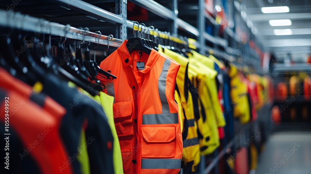 PPE drying racks filled with recently cleaned high-visibility vests and ...