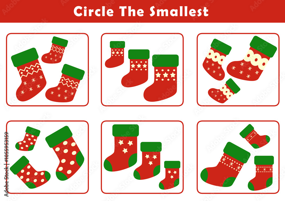 Christmas activity sheet. Education game for children with cute ...