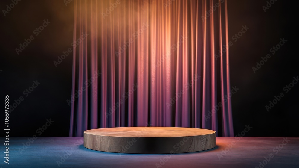 3D model of a Miss Universe stage lit up with vibrant lights, with the ...