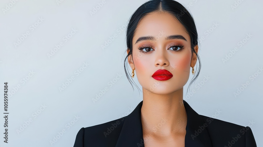 Visualization of a stunning headshot of a Miss Universe contestant with ...