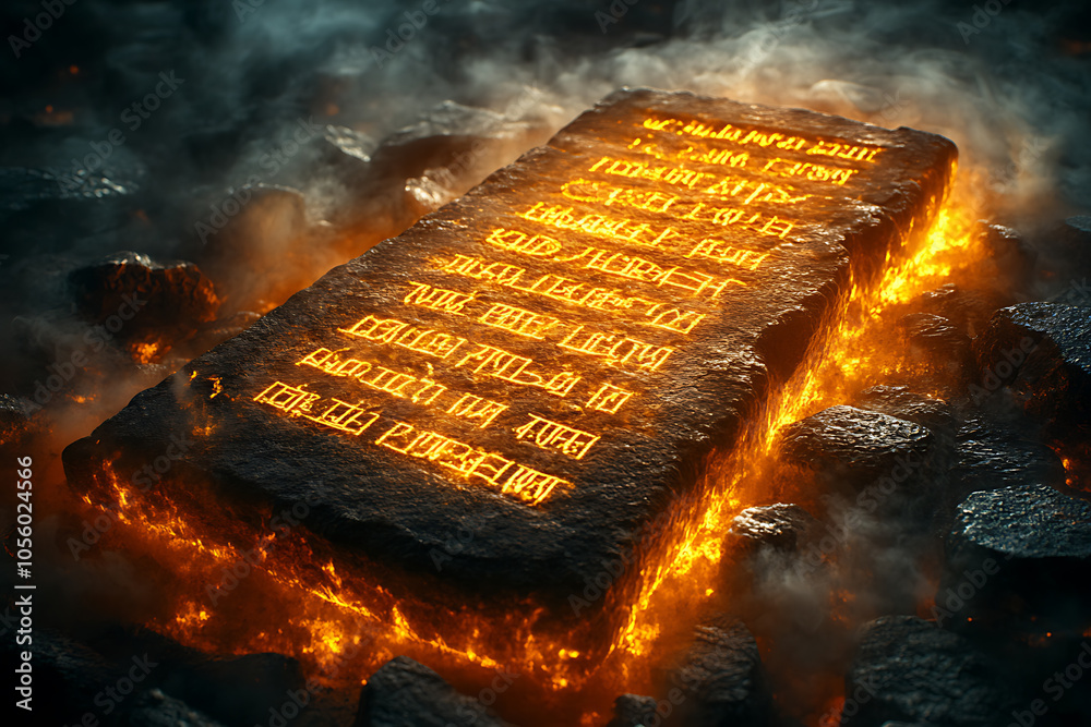 stone tablets with commandments. According to the Bible, these ...