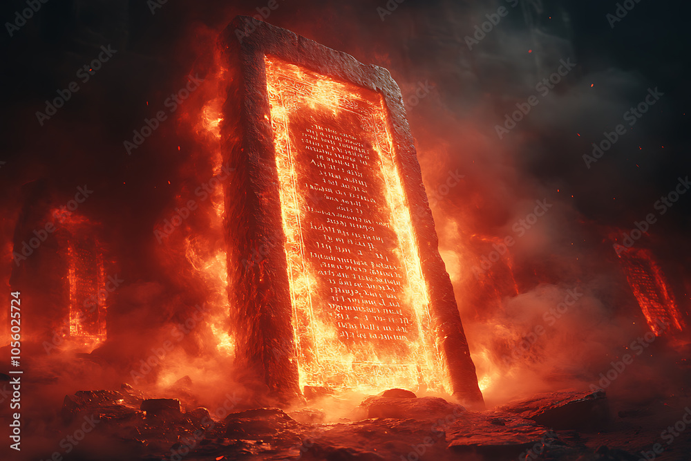 stone tablets with commandments. According to the Bible, these ...