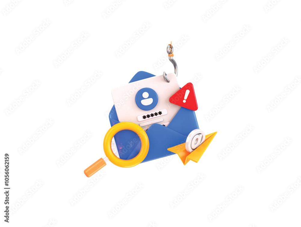 Phishing email icon on cyber security, Hacker attacks a mobile with a fake message, Hacker ...