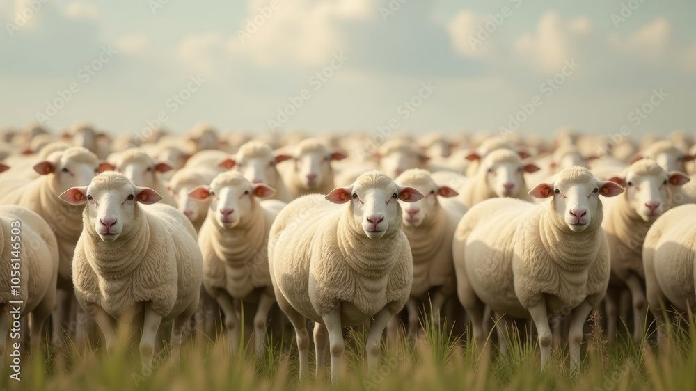 Image of a flock of neck on a natural background. Farm Animals. Stock ...