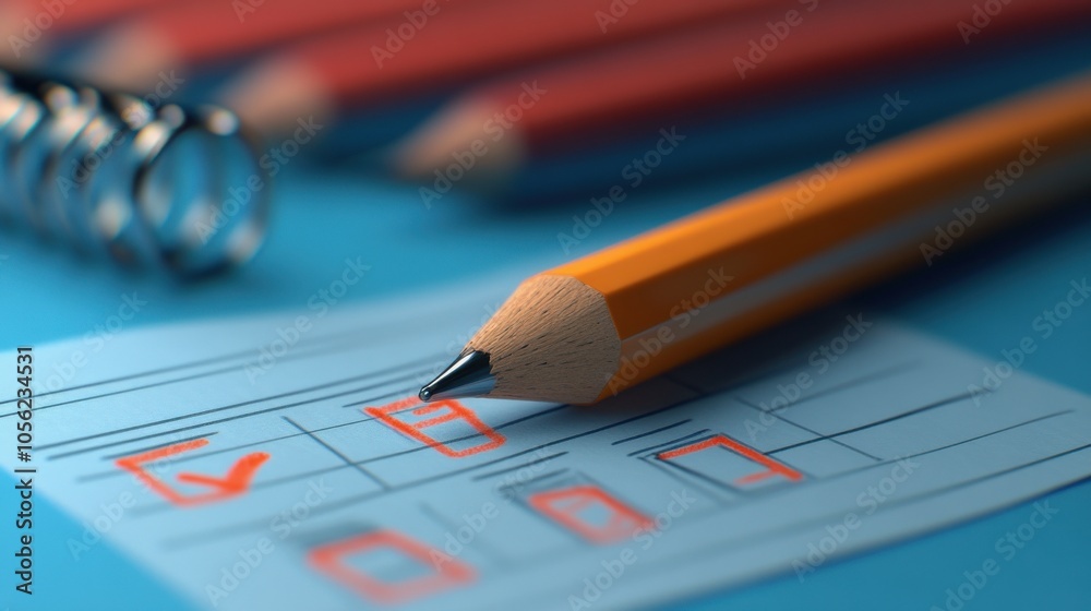 Artistic representation of a checklist with highlighted items ...