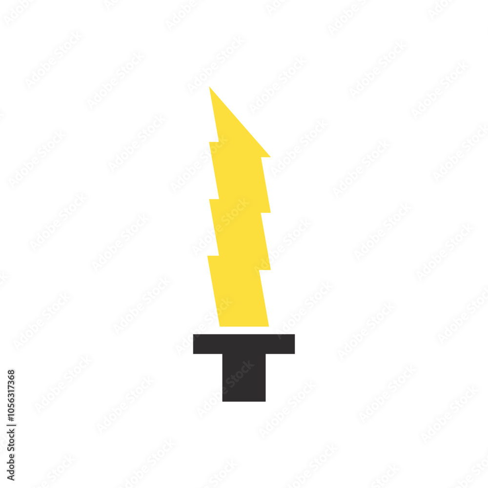 Logo sword electric unique design with blank background Stock Vector ...