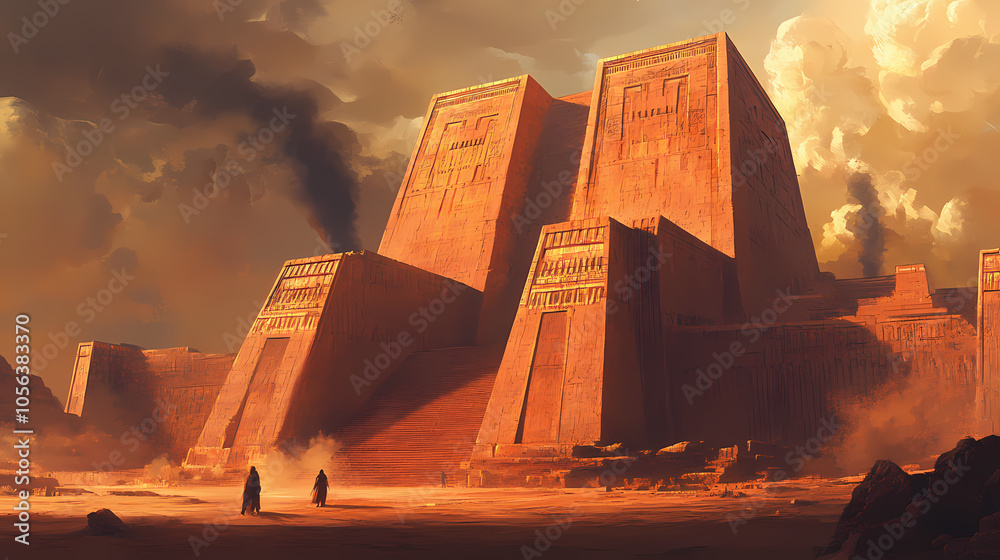 Stock-Illustration „Explore city of nippur home to the ziggurat of ...