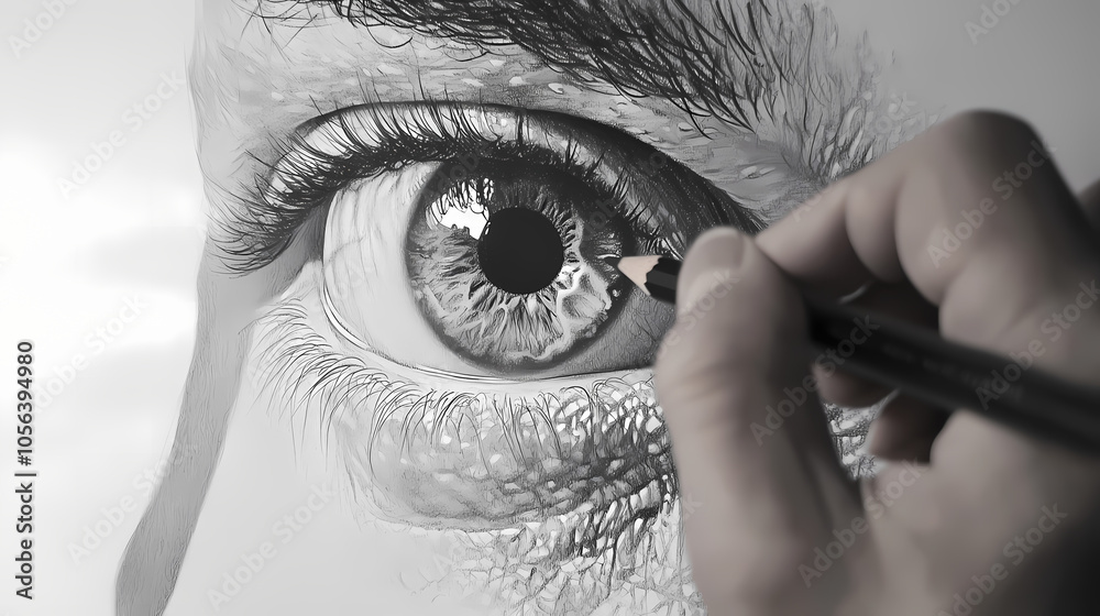 Hyper-realistic pencil drawing of an eye in progress. Pencil Realism ...