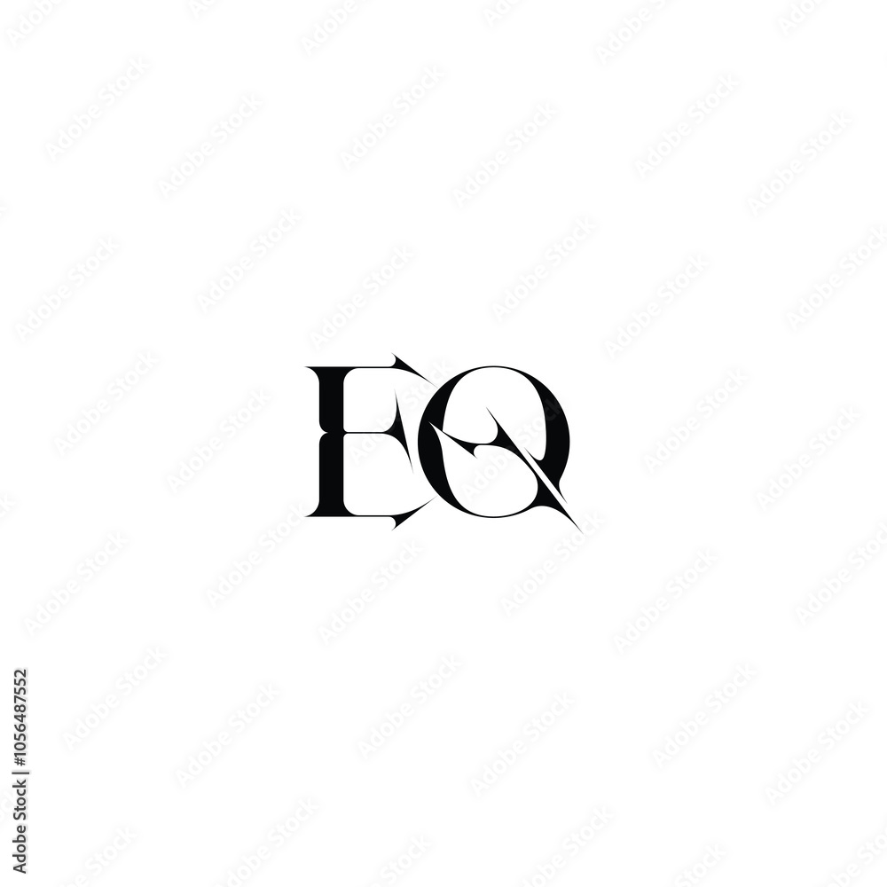 EQ monogram logo design letter text name symbol monochrome logotype ...