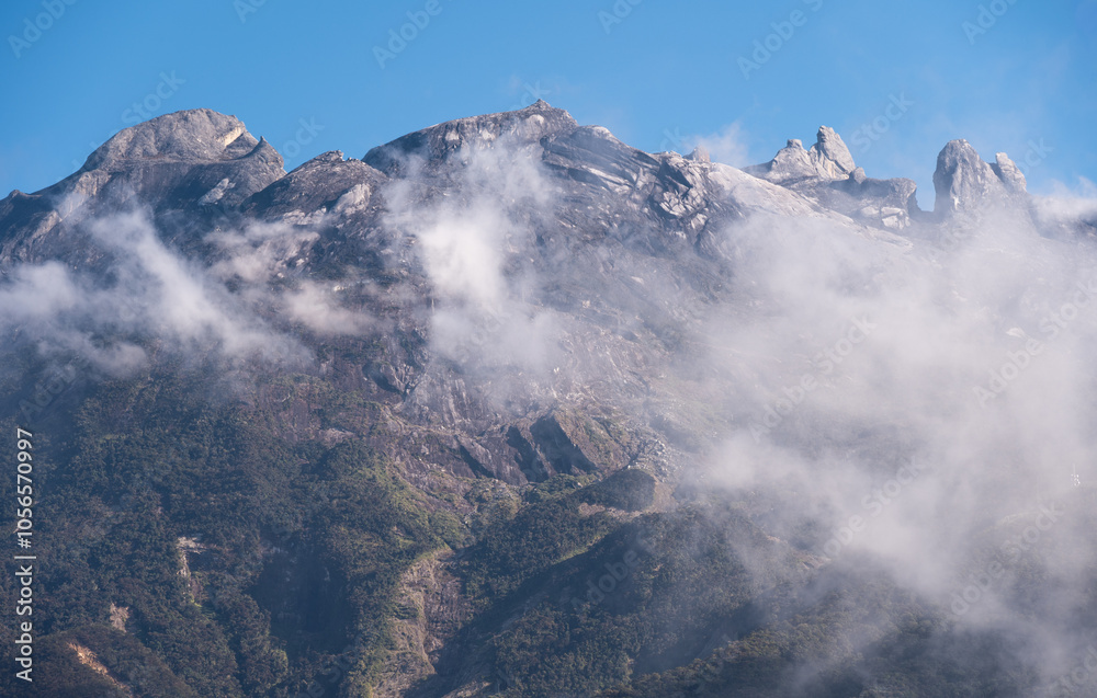 Mt.Kinabalu the highest mountains in Malaysia seen from Kinabalu Park ...