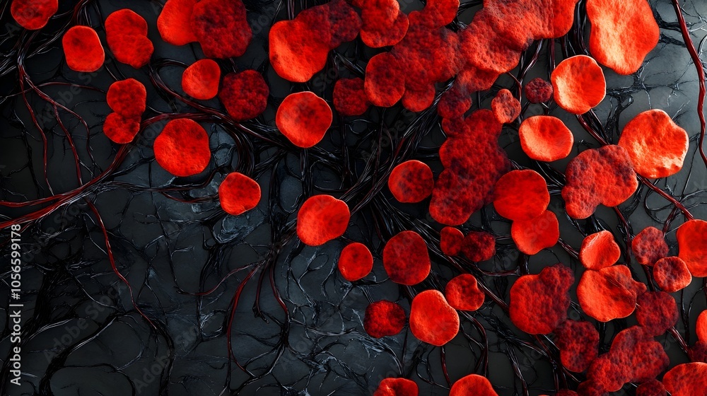 Intricate Vascular Network with Visible Red Blood Cells,Circulatory ...