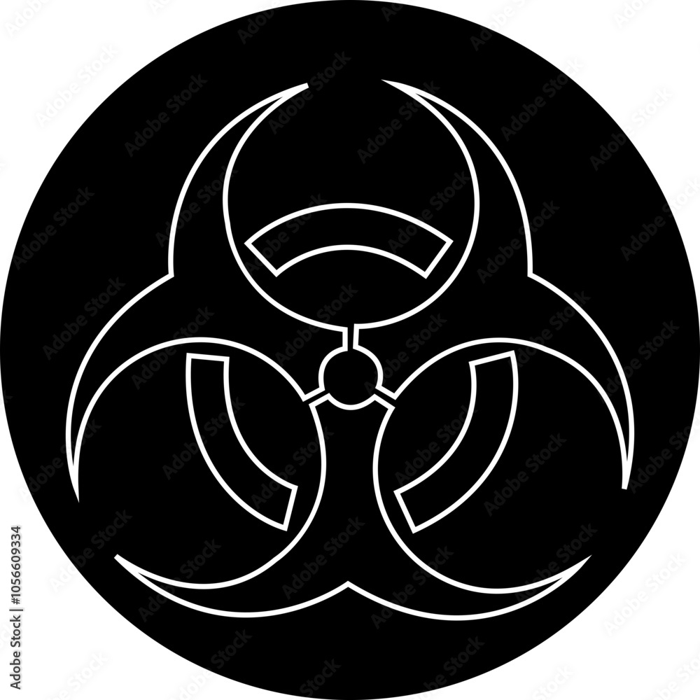 Biohazard line icon. Warning sign for hazardous material, safety ...