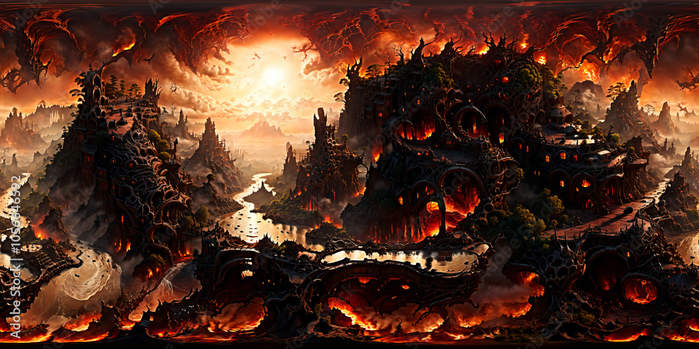 HDRI Horror Location Panorama 15 Stock Illustration | Adobe Stock