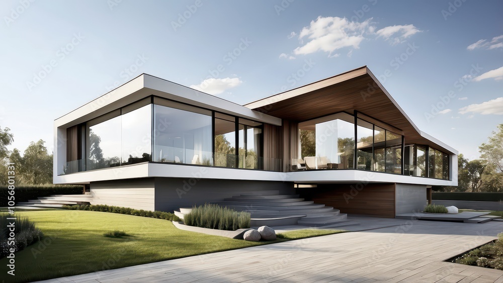 Ilustración de Stock Architectural Geometry and Modern House Design ...