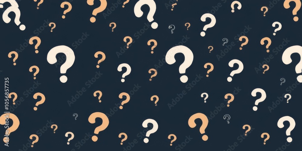 Vector seamless pattern featuring question mark punctuation symbols in ...