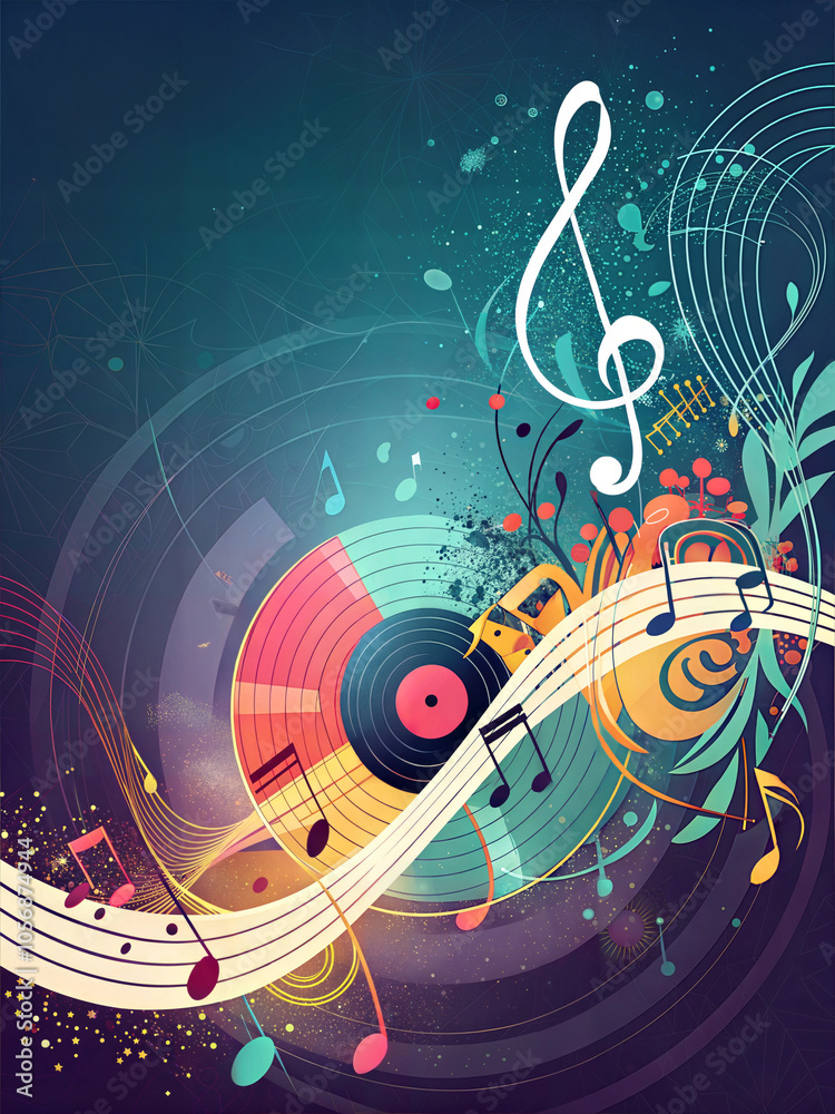 Illustration Stock Poster for a music festival or for a cover of music ...