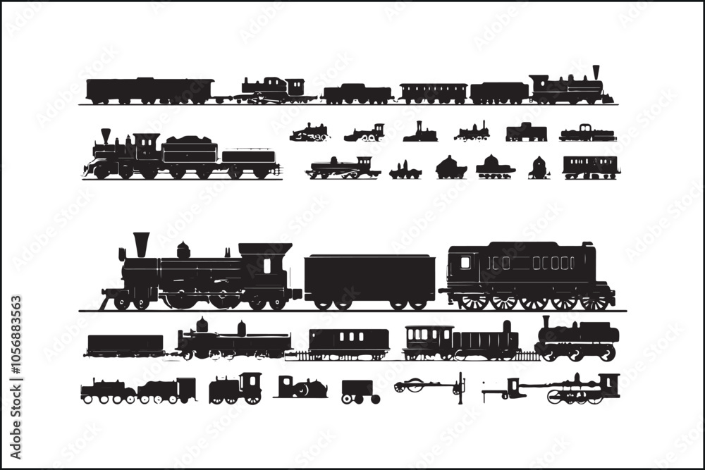 Train Silhouette SVG Bundle | Locomotive & Railroad Clipart | Digital ...