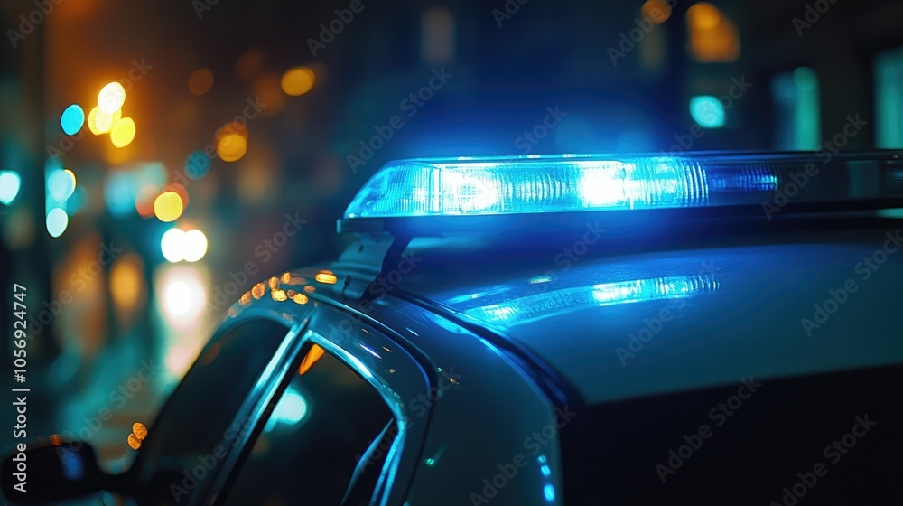 Close up view of a blue light on top of a police vehicle Stock Photo ...