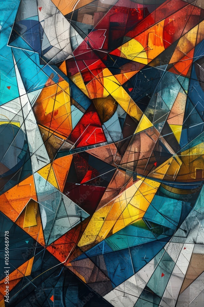 Intertwine Cubism with a worms-eye view to delve into the complexities ...
