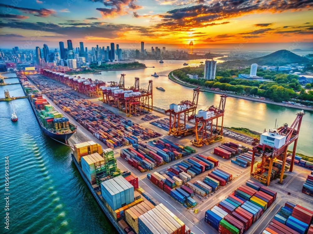 Aerial View of Sustainable Fashion Supply Chains and Cargo Routes ...