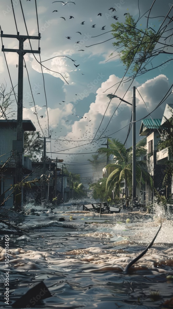 Illustrate the chaos of natural disasters with realistic 3D renders of ...