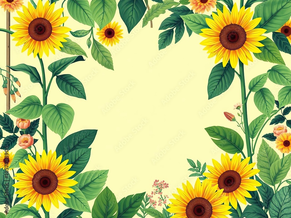 Beautiful and vibrant sunflower wallpaper pattern for interior design ...