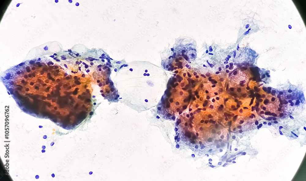 Microscopic image of FNAC of salivary gland showing Sialadenitis. Stock ...