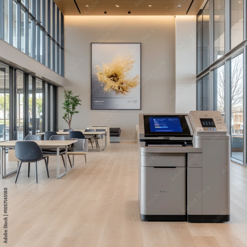 Foto de Stock Double-Sided Printing: Default Setting on Office Printer ...